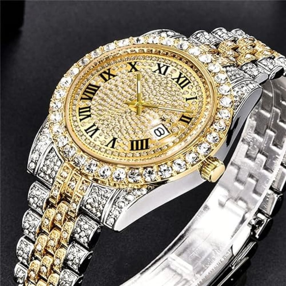 Hunruy Hip Hop Watches For Men Iced-Out Bling Diamond… - Gem